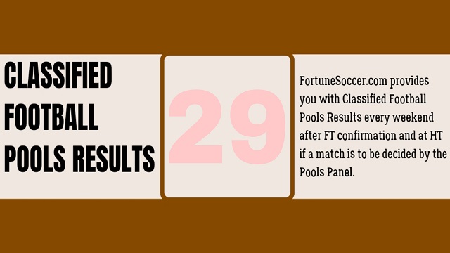 Week 29 Pool Result for Sat 18 Jan 2025 UK 2024 2025