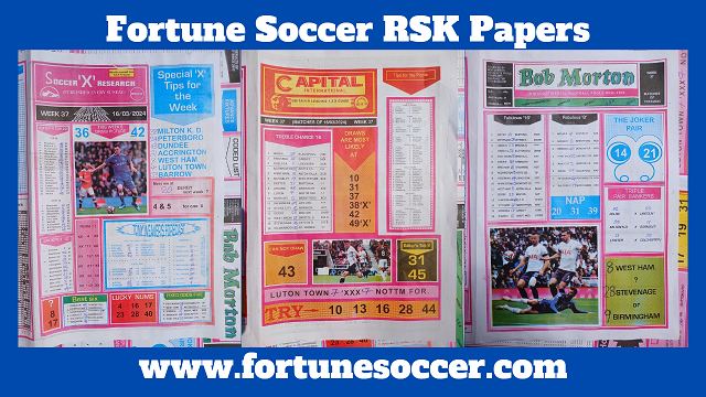 Week 46 RSK Pool Papers Bob Morton, Capital, Soccer Research
