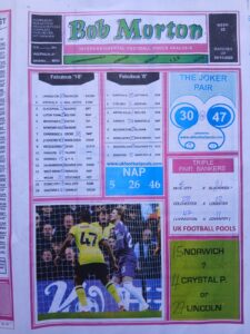 Week 22 RSK Pool Papers Bob Morton, Capital, Soccer Research