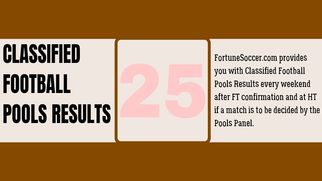 Week 25 Pool Result for Sat 20, Dec 2025, UK 2025/2026