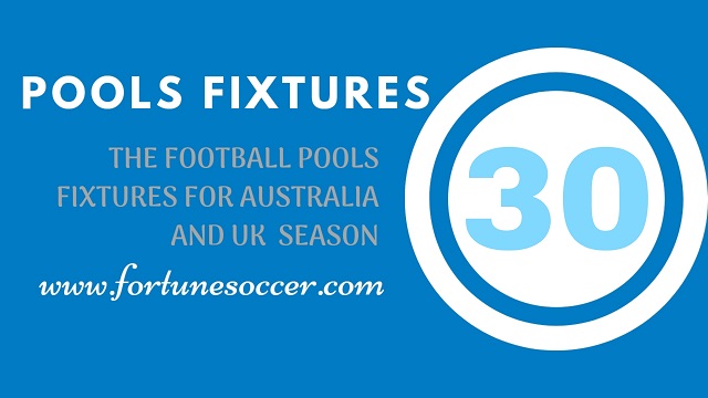 Week 30 Pool Fixtures for Sat 24, Jan 2026, UK 2025/2026