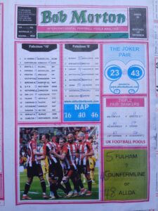 Week 23 RSK Pool Papers Bob Morton, Capital, Soccer Research