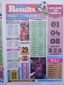 Week 48 Weekly Telegraph Pool Paper, Dream, Final Results