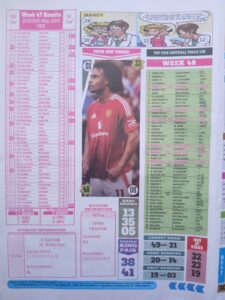 Week 48 Weekly Telegraph Pool Paper, Dream, Final Results