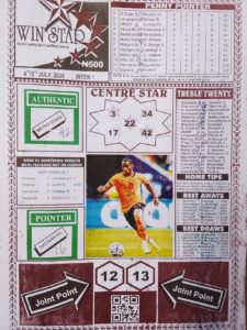 Week 1 Pool Paper Winstar, Happy Joe, Temple of Draws