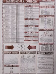 Week 1 Pool Paper Winstar, Happy Joe, Temple of Draws