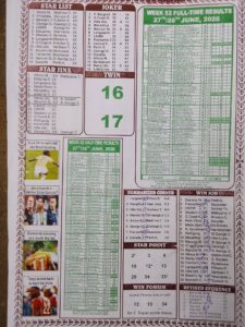 Week 1 Pool Paper Winstar, Happy Joe, Temple of Draws